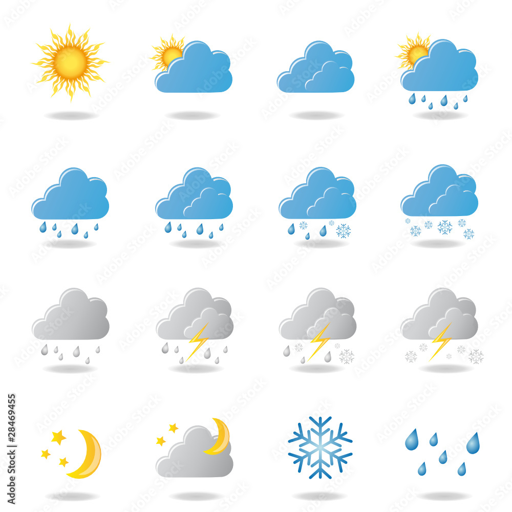 Wettersymbole Stock-Vektorgrafik | Adobe Stock