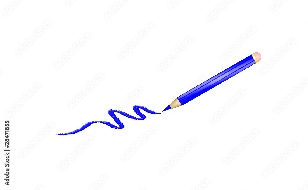 Blauer Buntstift Stock-Vektorgrafik | Adobe Stock