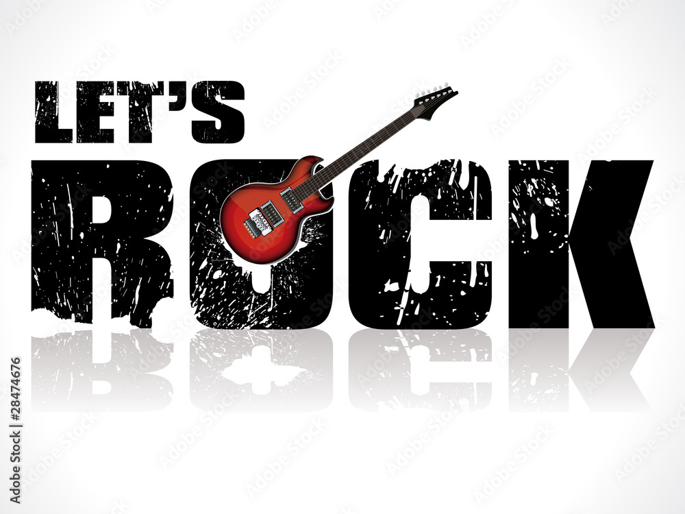lets rock background with guitar Stock Vector | Adobe Stock