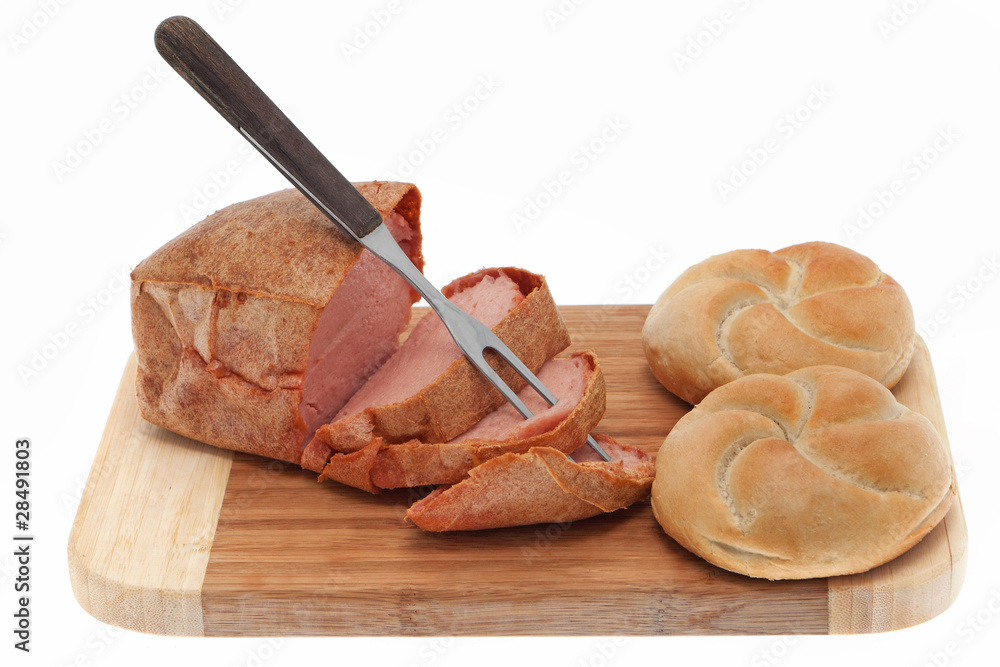 Leberkäse mit Semmel Stock-Foto | Adobe Stock