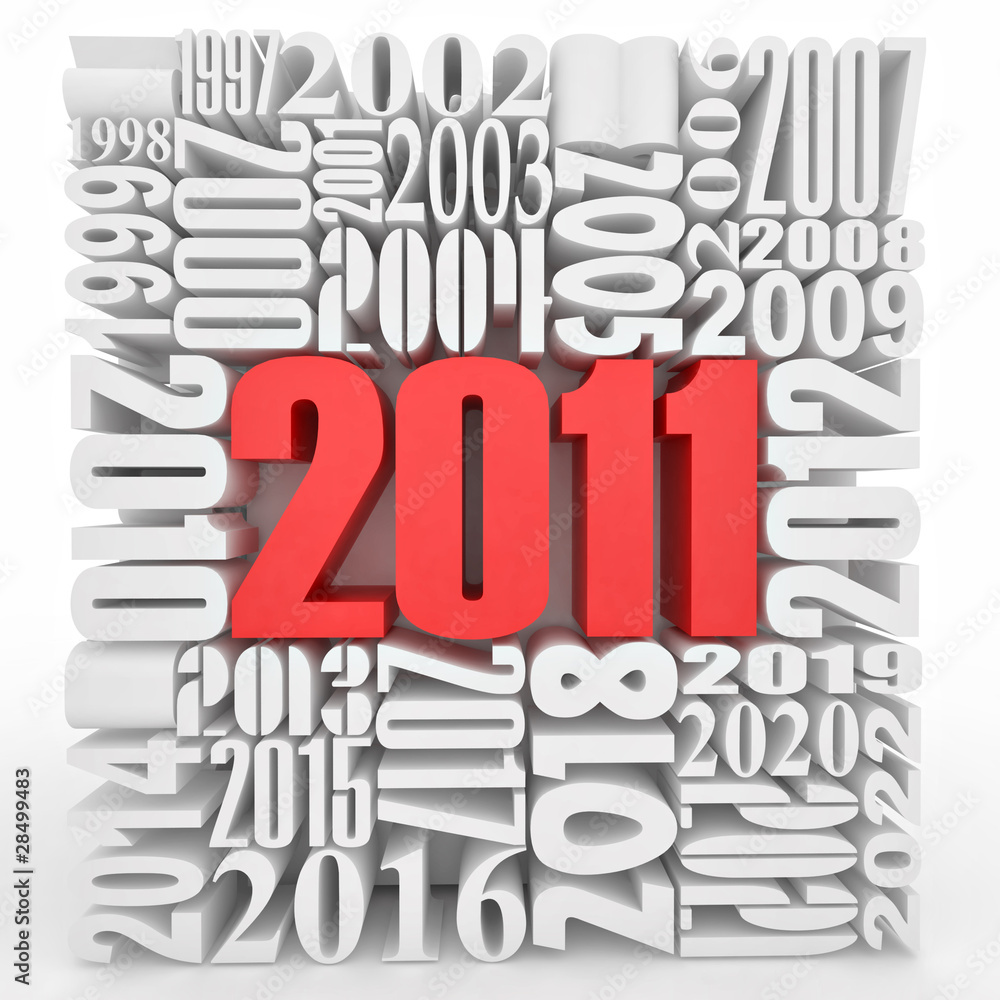 New year 2011. Cube consisting of the numbers | Uwalls.co.uk