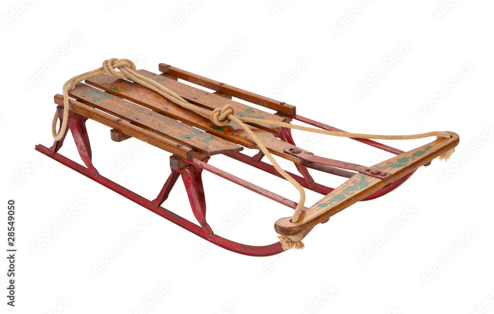 Antique Sled isolated with a clipping path Stock Photo | Adobe Stock