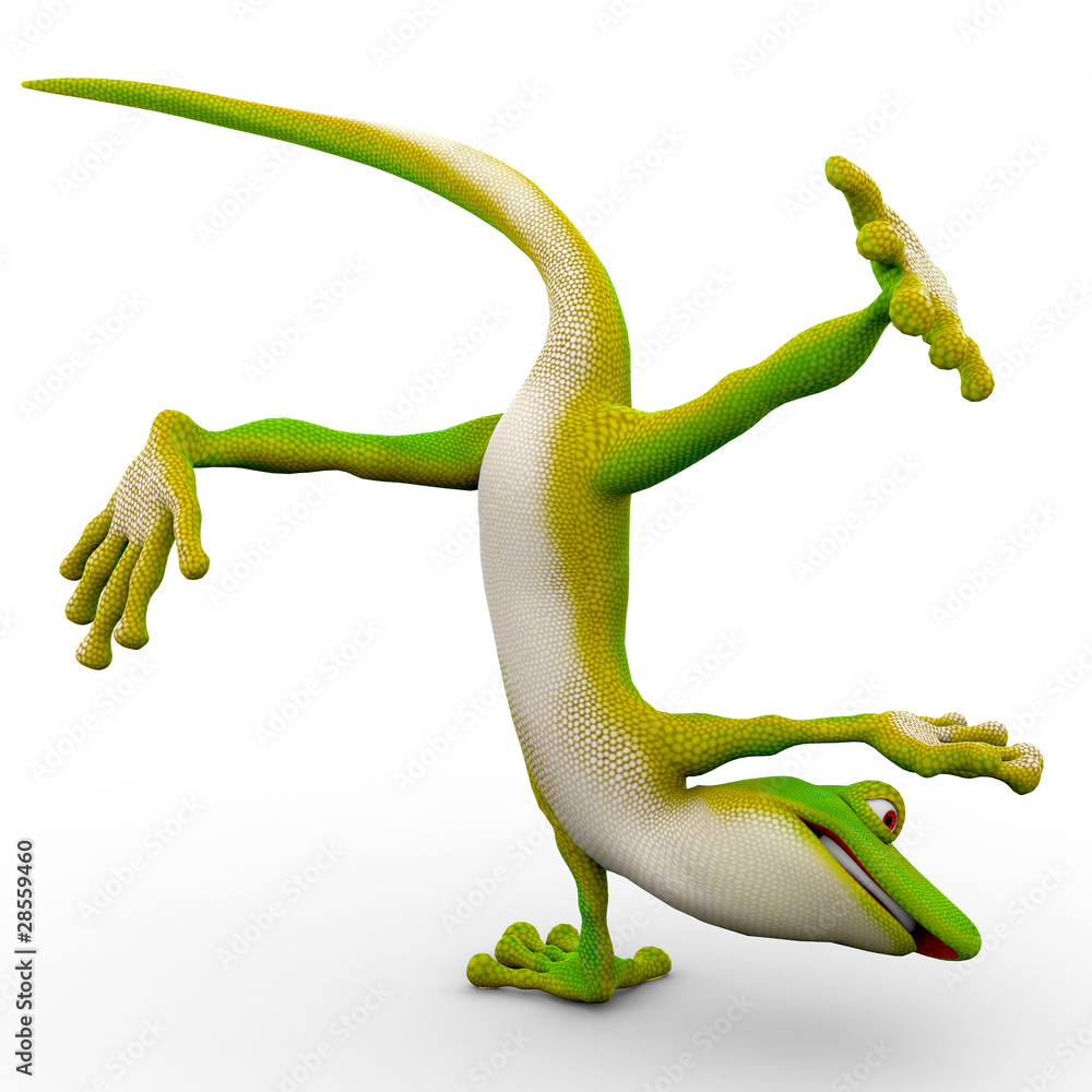 gecko cartoon freestyle breack dance Stock Illustration | Adobe Stock