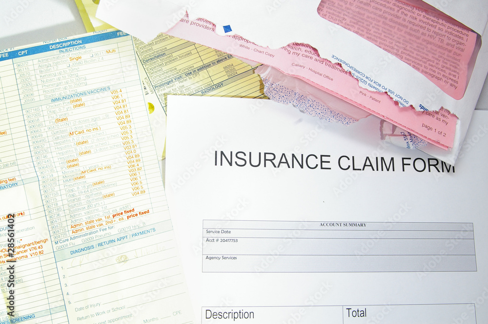 health insurance claim form and medical bills Stock Photo | Adobe Stock