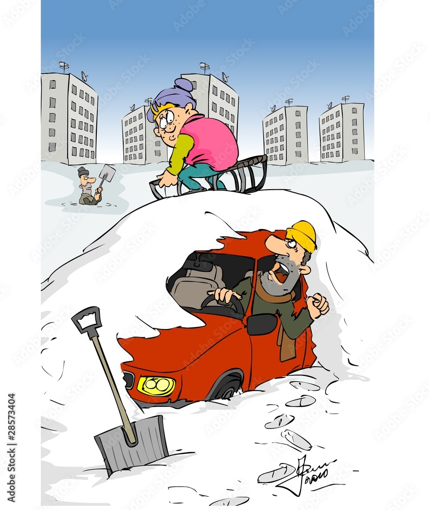 Snow, mountain, Cartoon, caricature, comic, fan Stock Vector | Adobe Stock