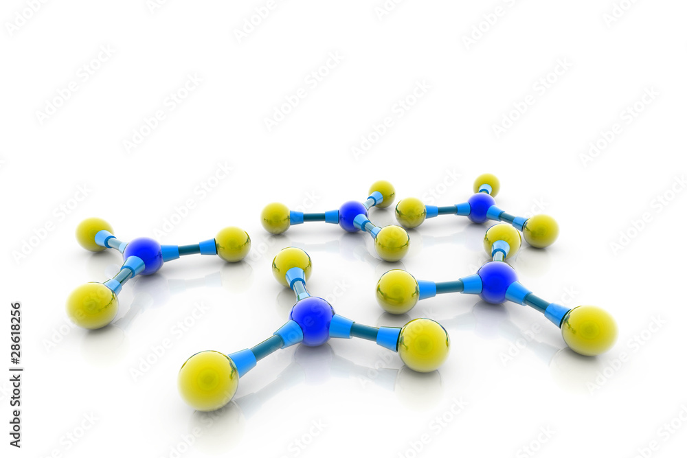 3D rendered Molecule Stock Illustration | Adobe Stock