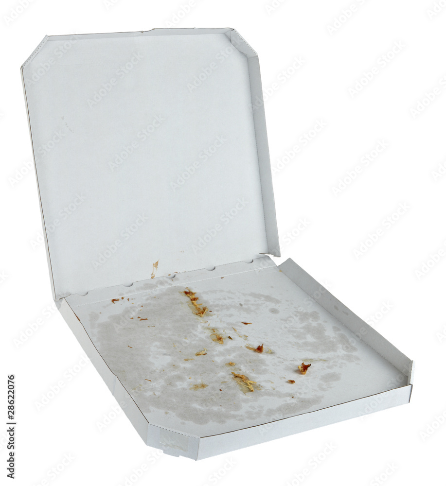 pizza box delivery package fast food eaten Stock Photo | Adobe Stock