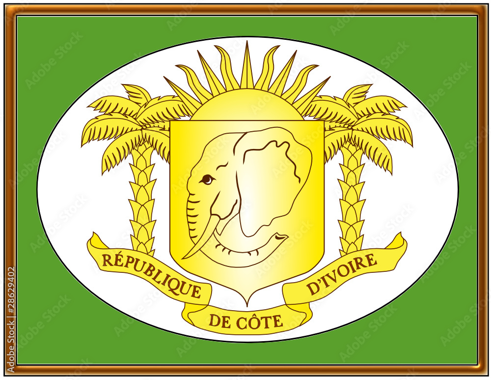 Cote d'Ivoire national emblem coat frame Stock Vector | Adobe Stock