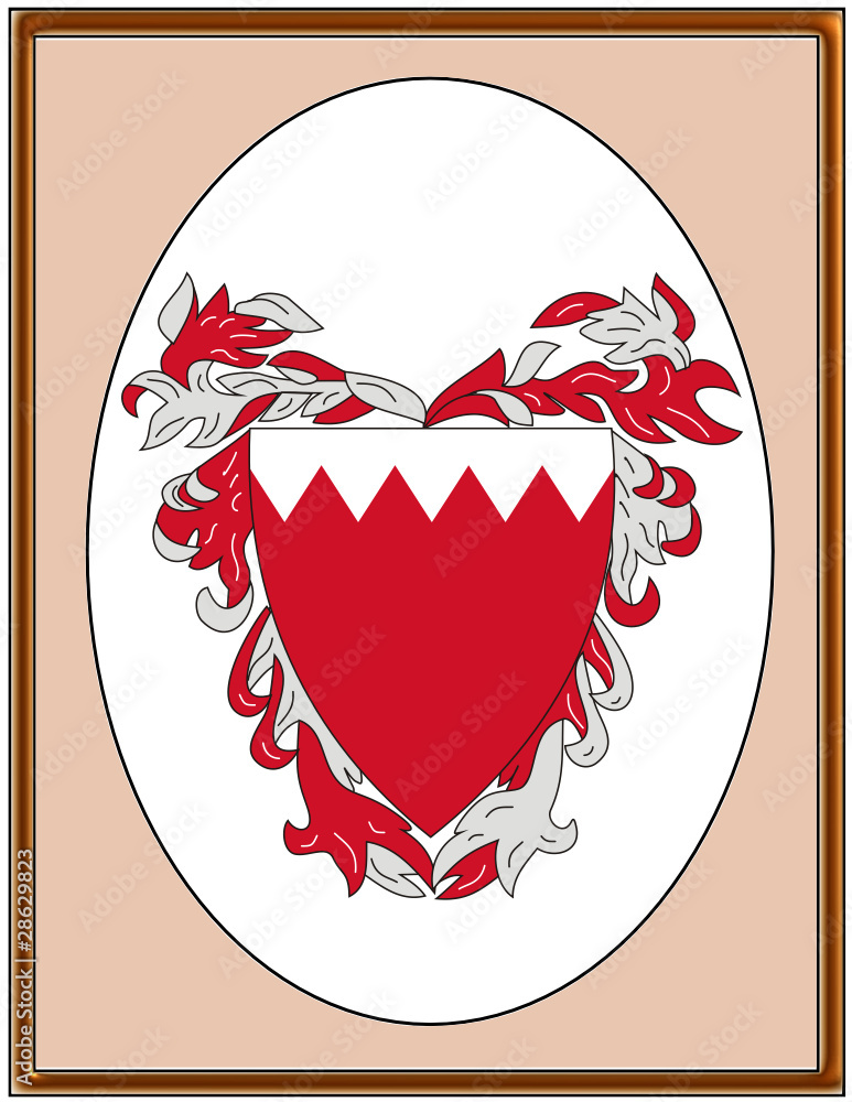Bahrain national emblem coat frame Stock Vector | Adobe Stock