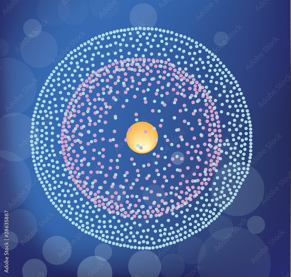 beryllium atom structure blue background Stock Vector | Adobe Stock