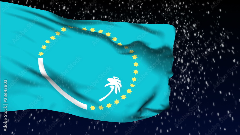 SPC flag waving. White snow background. Seamless loop. Stock Video ...