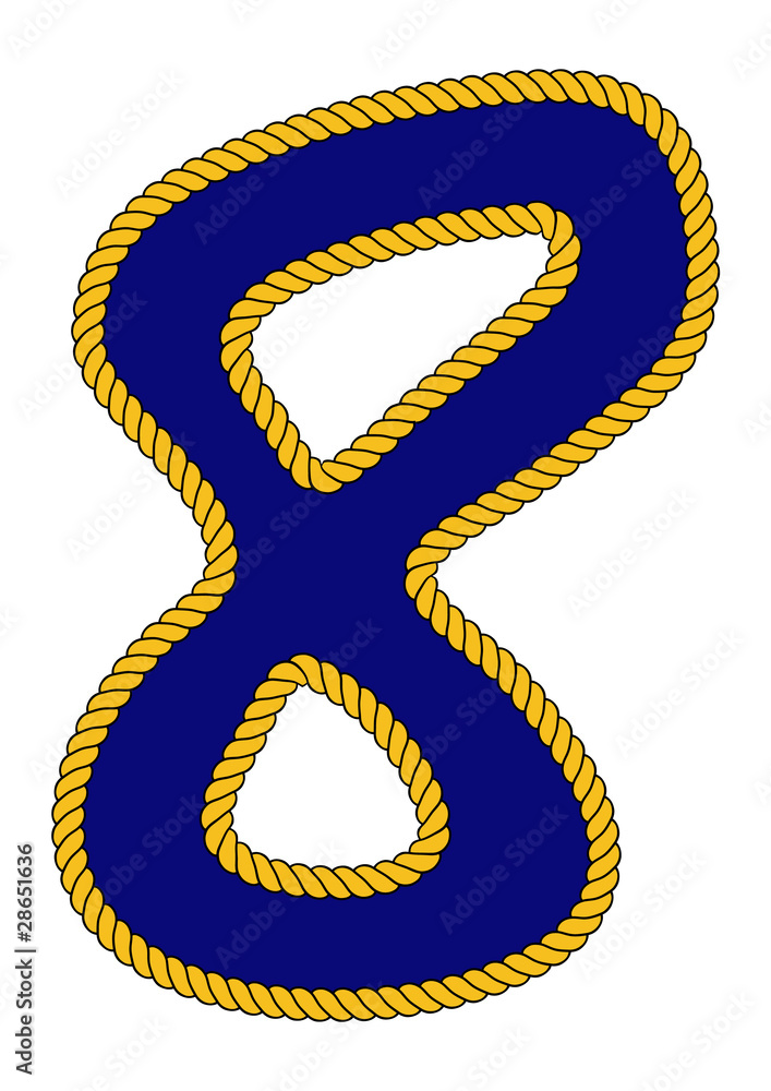 Navy Sailor-Style Rope Alphabet Number 8 Stock Vector | Adobe Stock