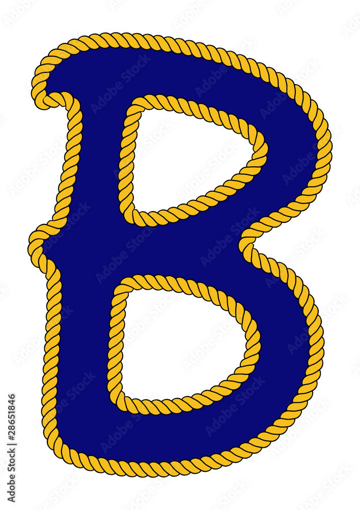 Navy Sailor-Style Rope Alphabet Letter B Stock Vector | Adobe Stock