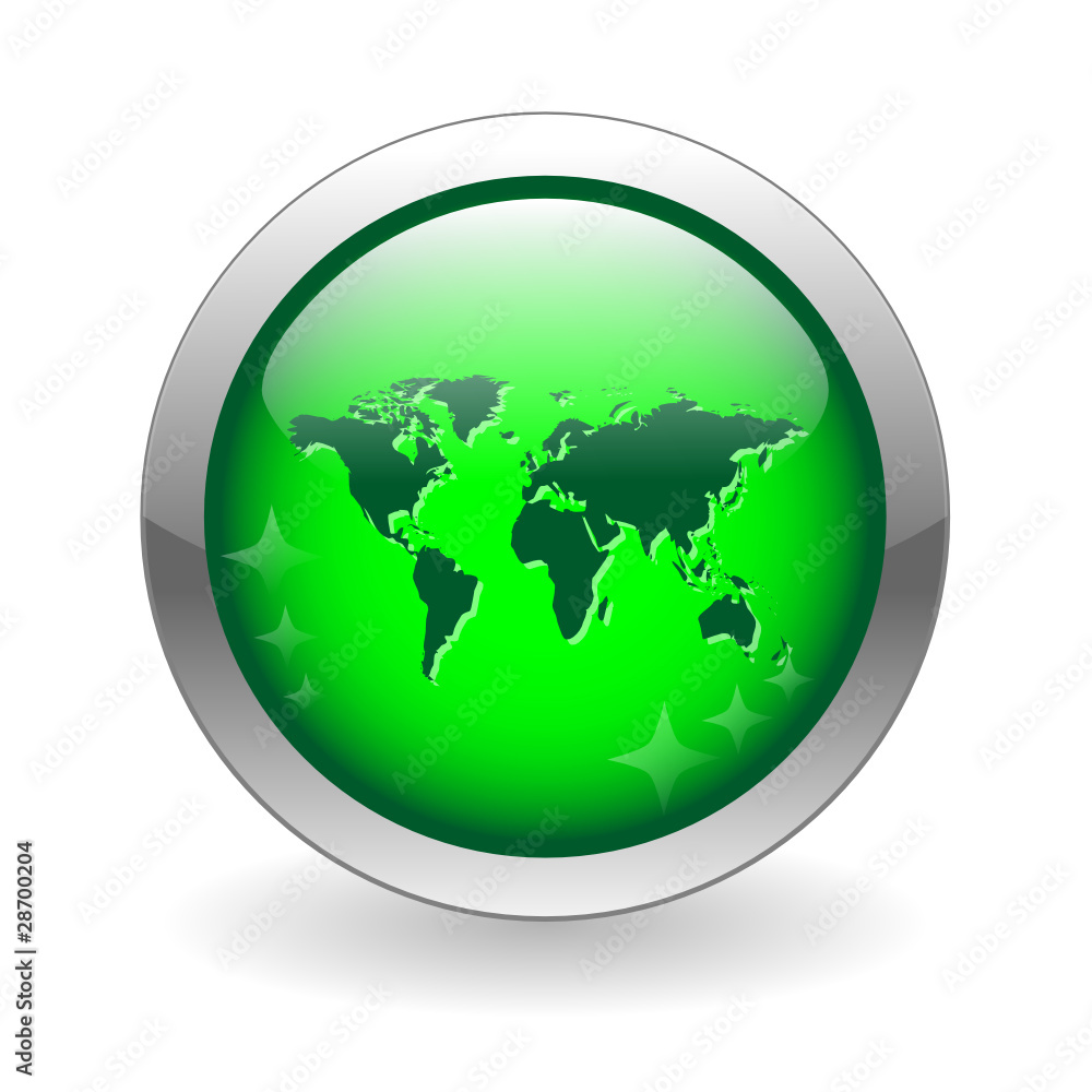 INTERNATIONAL Button (global world map business travel trade) Stock ...
