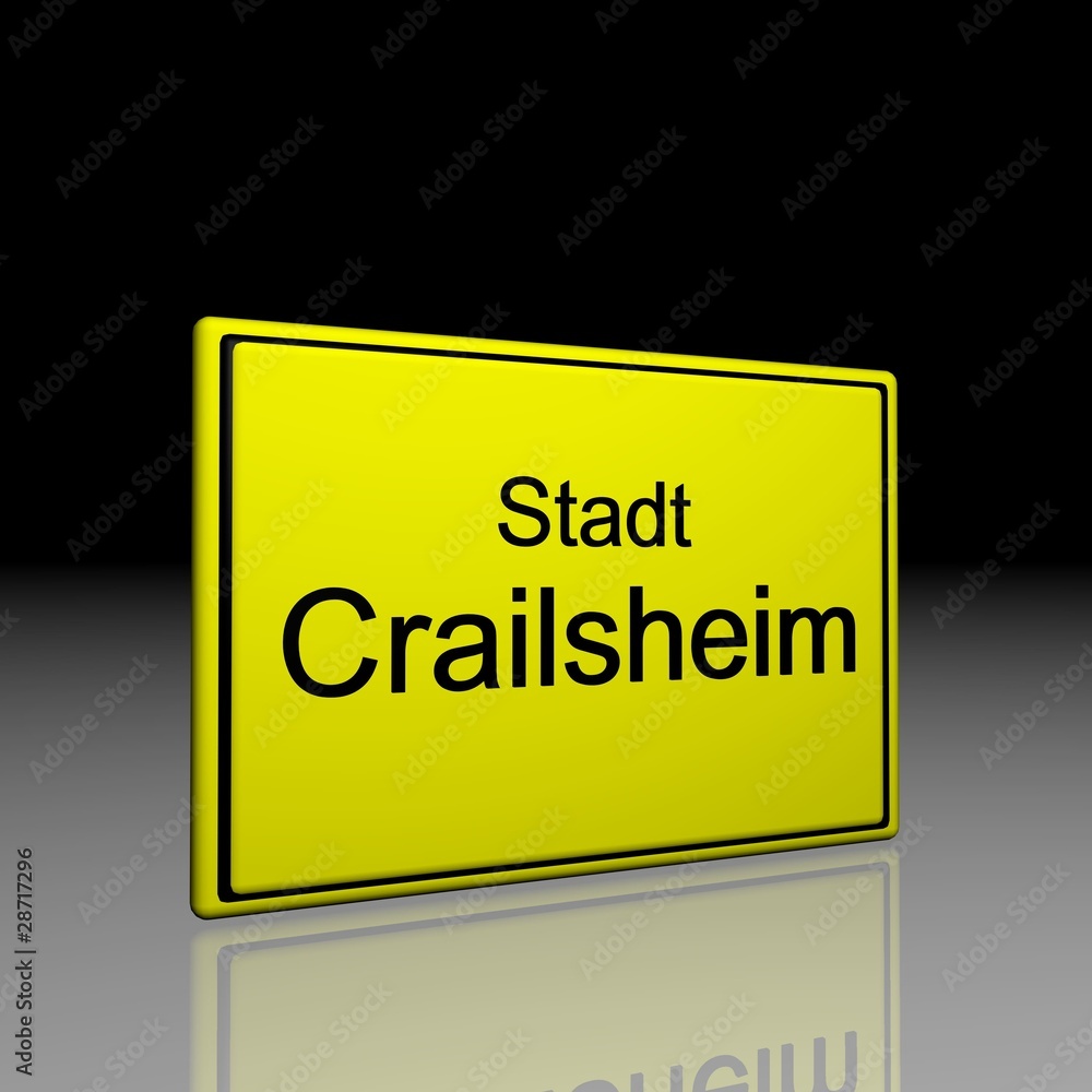 Ortsschild 3D Stadt Crailsheim Stock Illustration | Adobe Stock