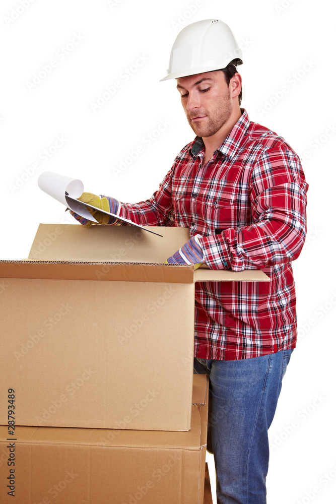 Lagerist macht Inventur Stock Photo | Adobe Stock