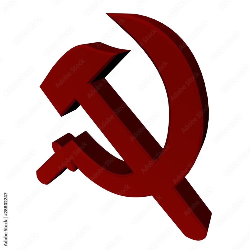 red hammer and sickle in 3D Stock Illustration | Adobe Stock