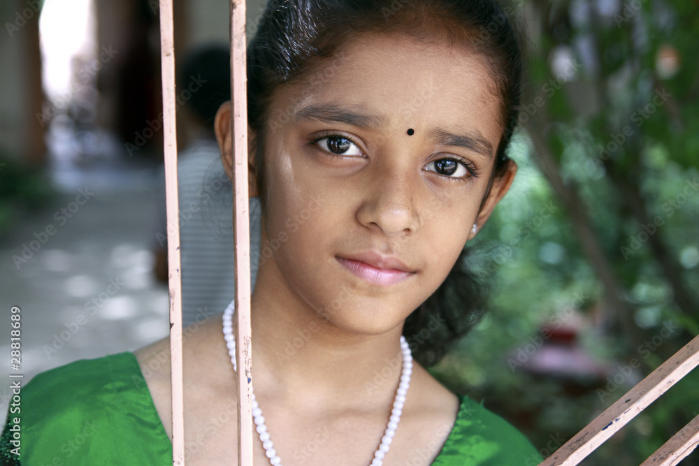 Beautiful Indian Teenage Girl Looking at Camera Stock Photo | Adobe Stock