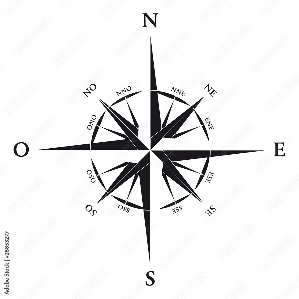 ROSE DES VENTS N&B Stock Vector | Adobe Stock