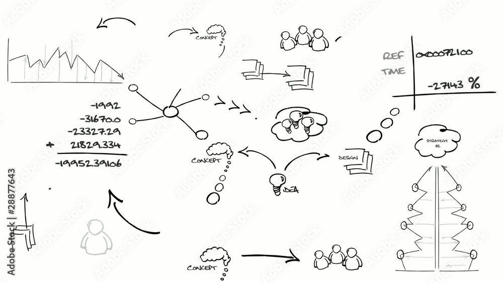 Black and white brainstorming sketch drawing animation Stock Video ...