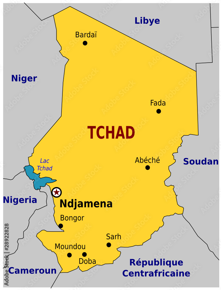 Carte du Tchad Stock Vector | Adobe Stock