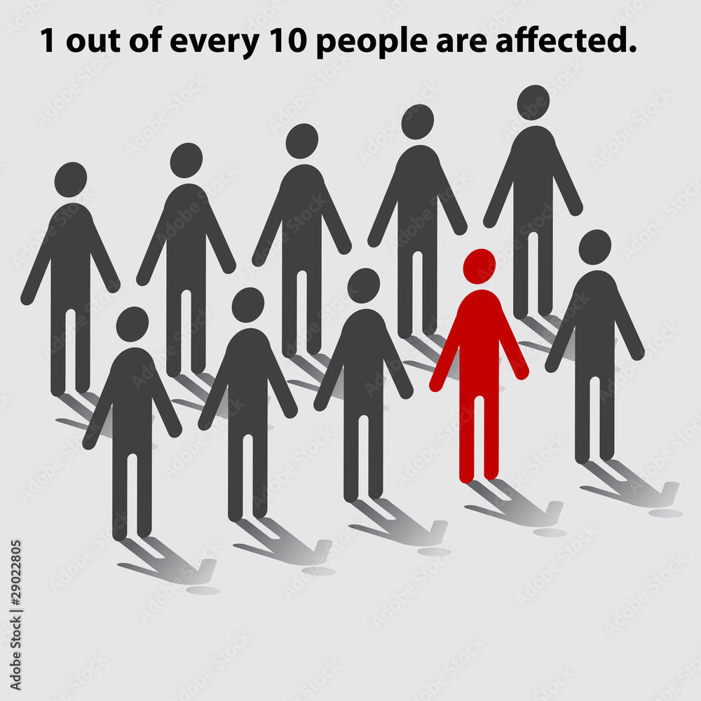 One Out of Ten People Stock Vector | Adobe Stock