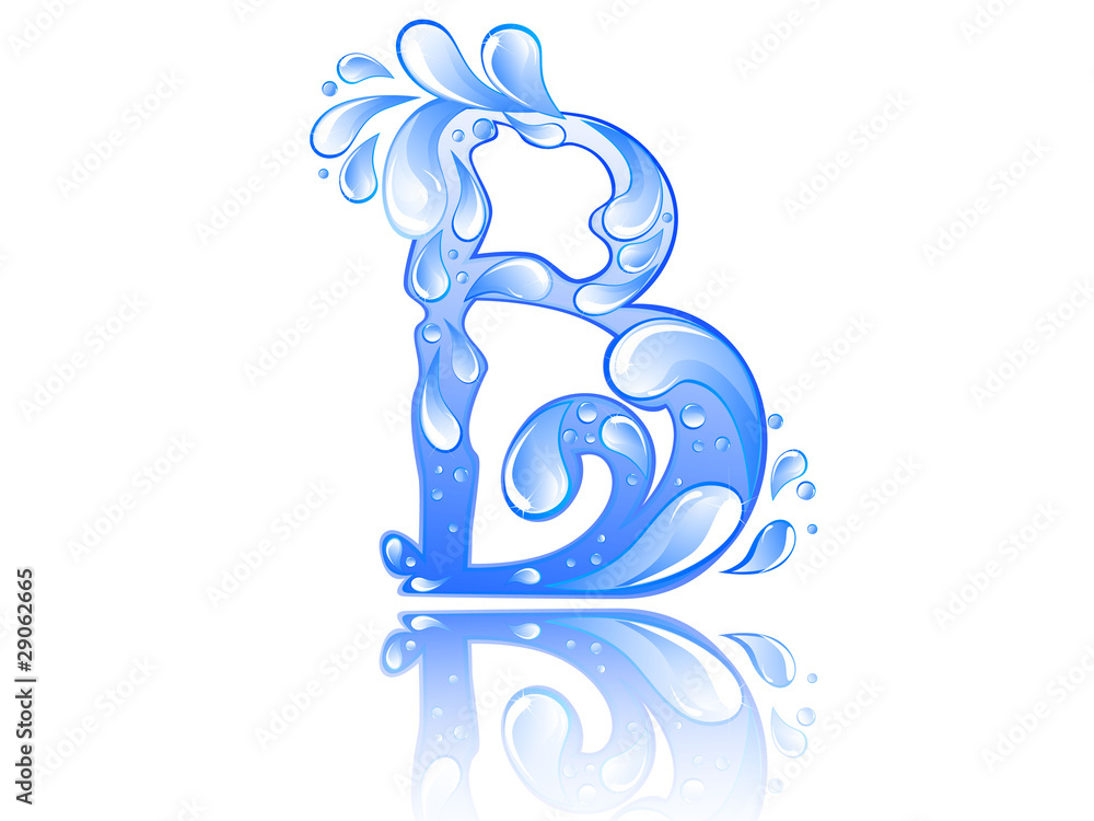 Water letter B Stock Vector | Adobe Stock