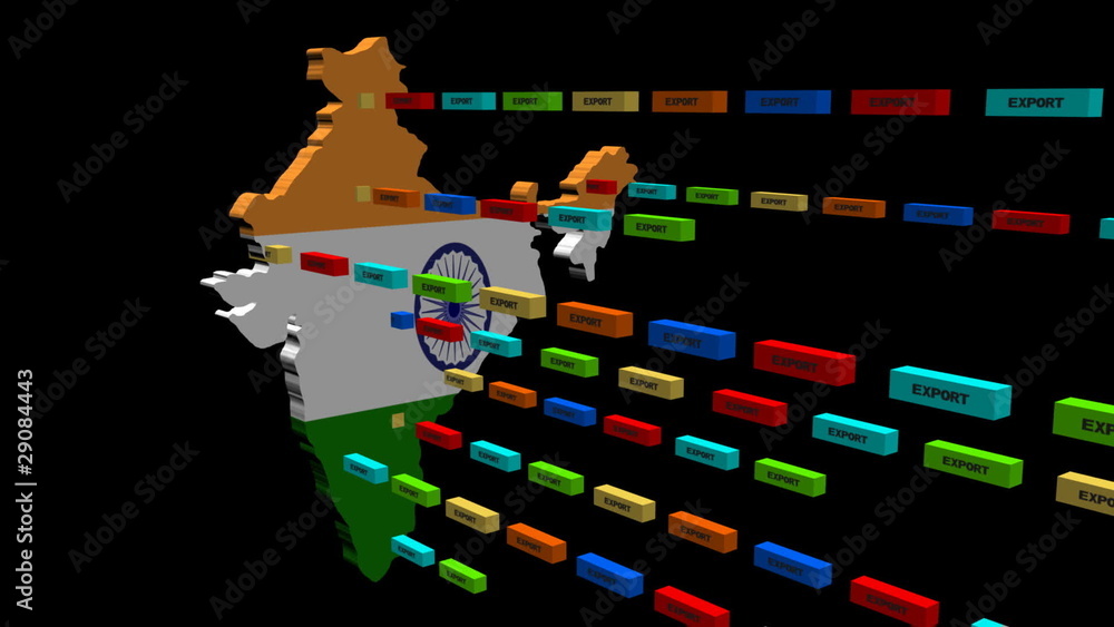 India map with lines of export containers animation Stock Video | Adobe ...