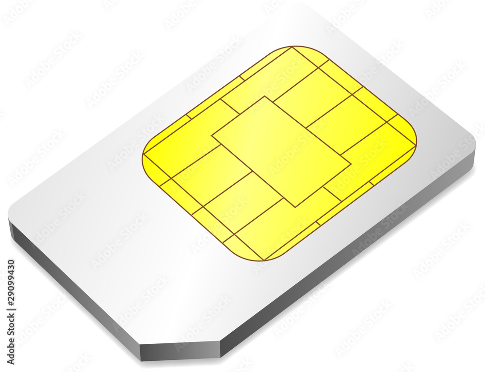 SIM Karte weiß Stock-Vektorgrafik | Adobe Stock