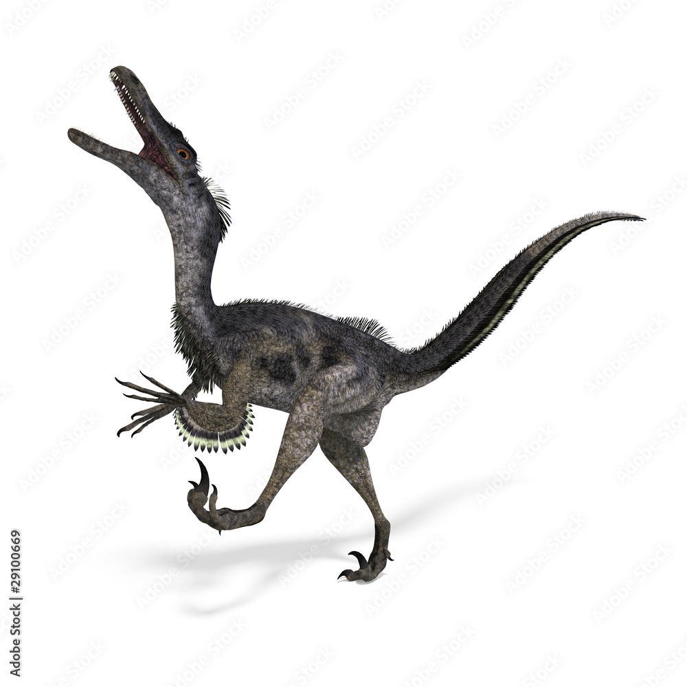 Dinosaur Velociraptor. 3D rendering with clipping path and Stock ...
