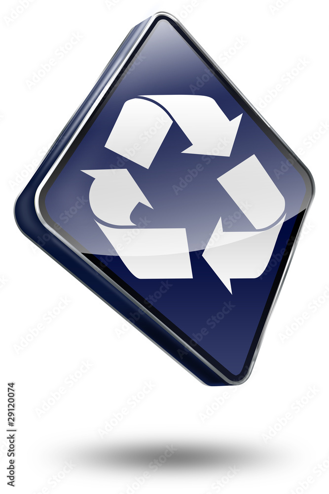 3d logo button icon label recycling mehrweg Stock Illustration | Adobe ...