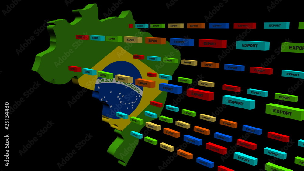 Brazil map with lines of export containers animation Stock Video ...