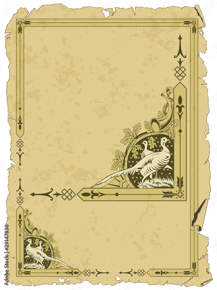 grunge background with border on hunting Stock Vector | Adobe Stock