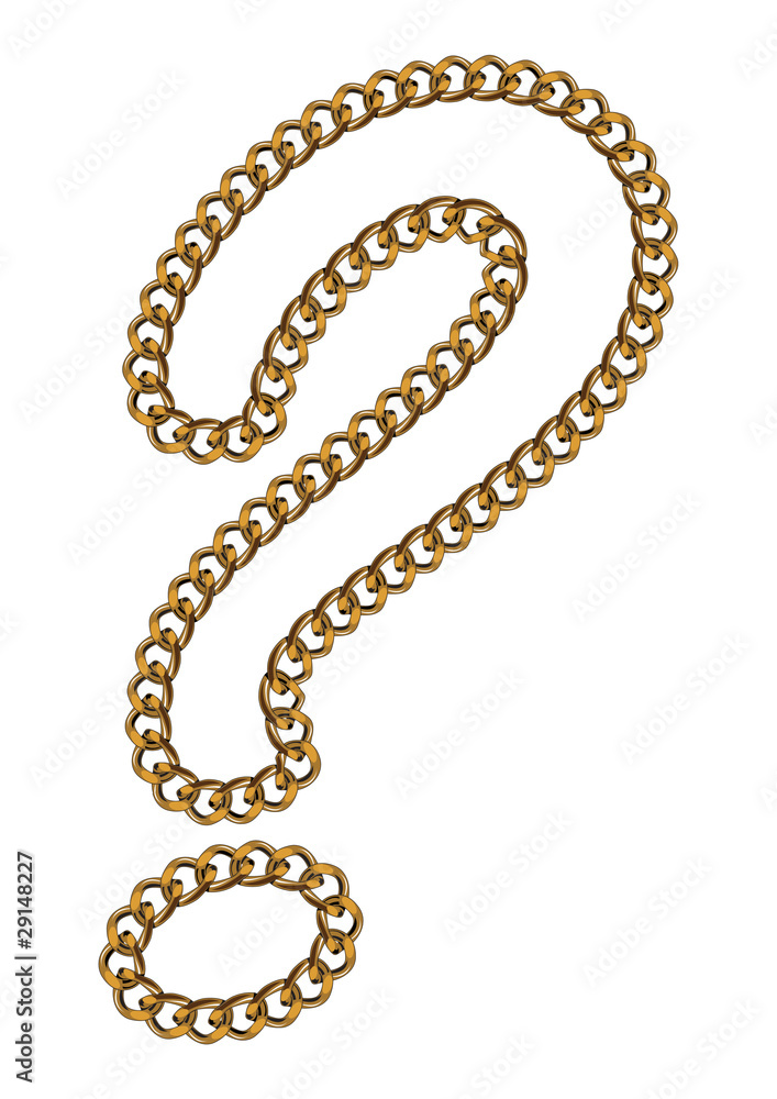 Like Golden Chain Isolated Alphabet Question Mark Stock Vector | Adobe ...