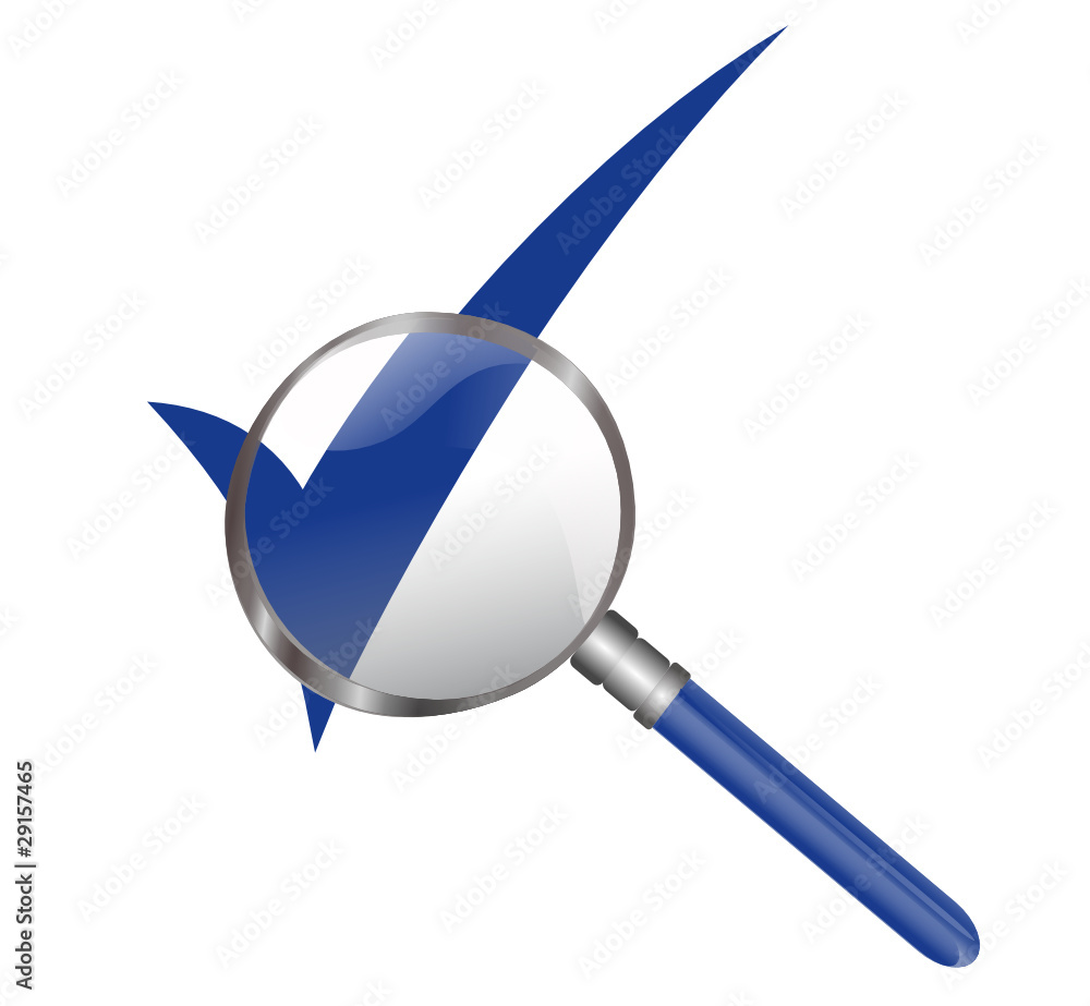symbole validation loupe Stock Vector | Adobe Stock