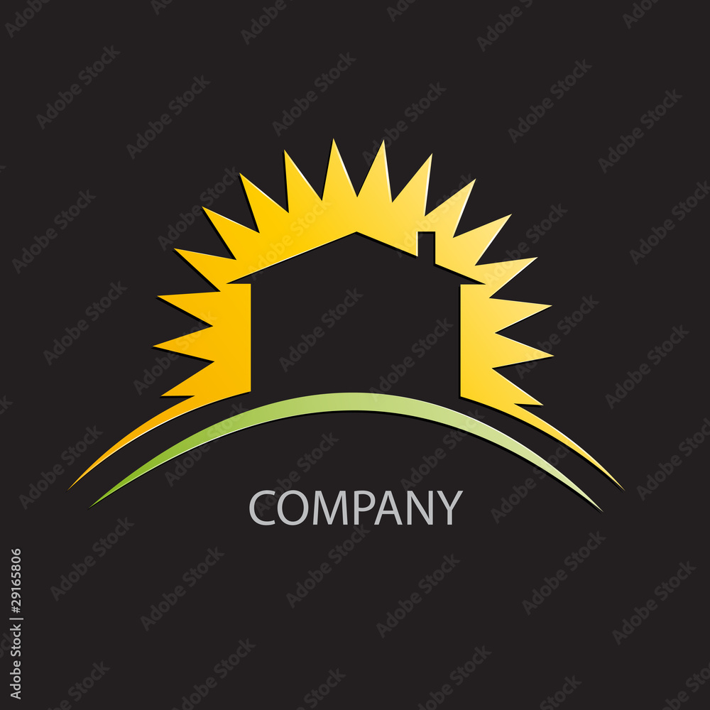 Logo sun and house # Vector Stock Vector | Adobe Stock