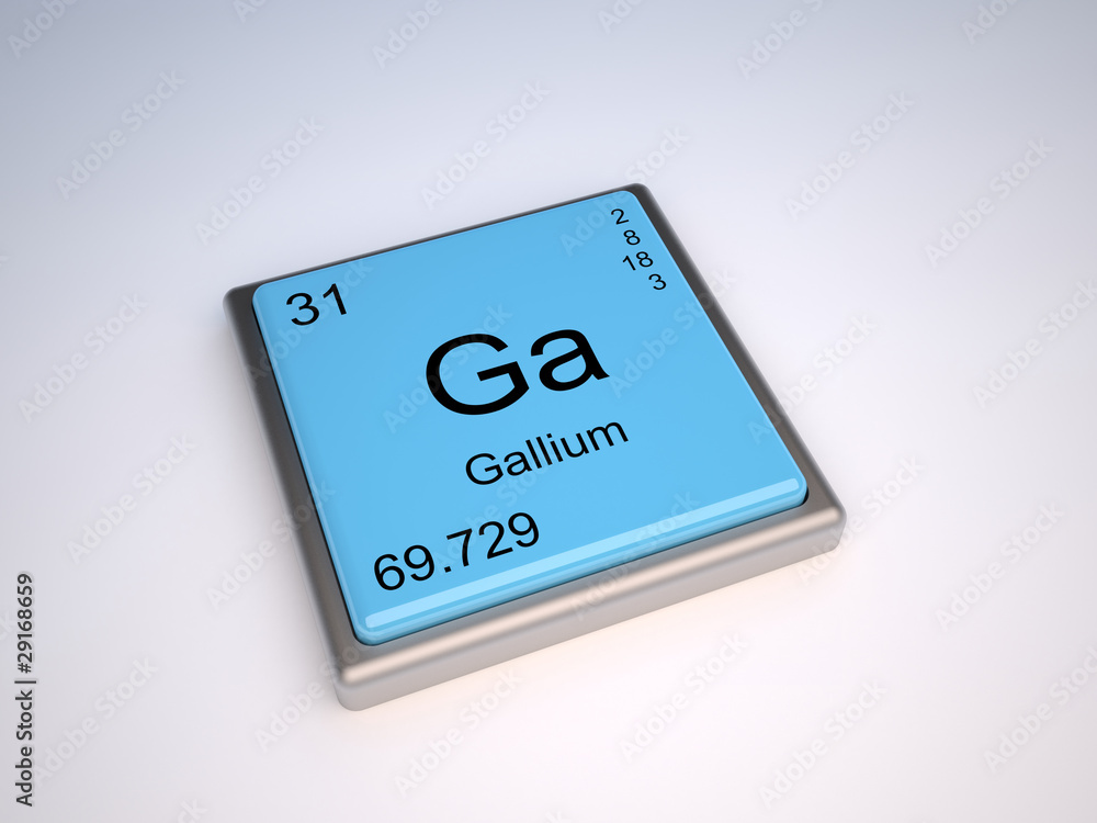 Gallium chemical element of the periodic table with symbol Ga Stock ...