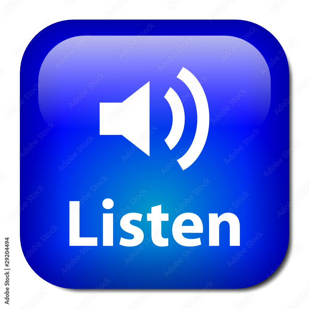 "LISTEN" Button (symbol icon media player music control start) Stock ...