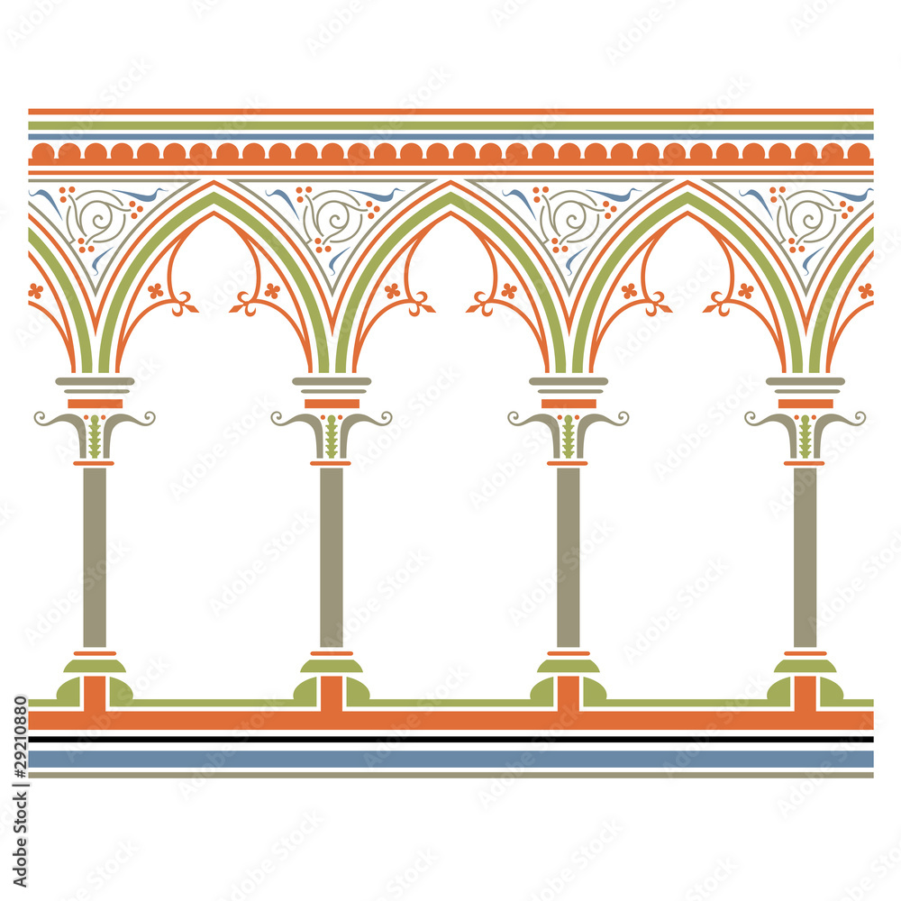 Arcade seamless pattern – in medieval style Stock Vector | Adobe Stock