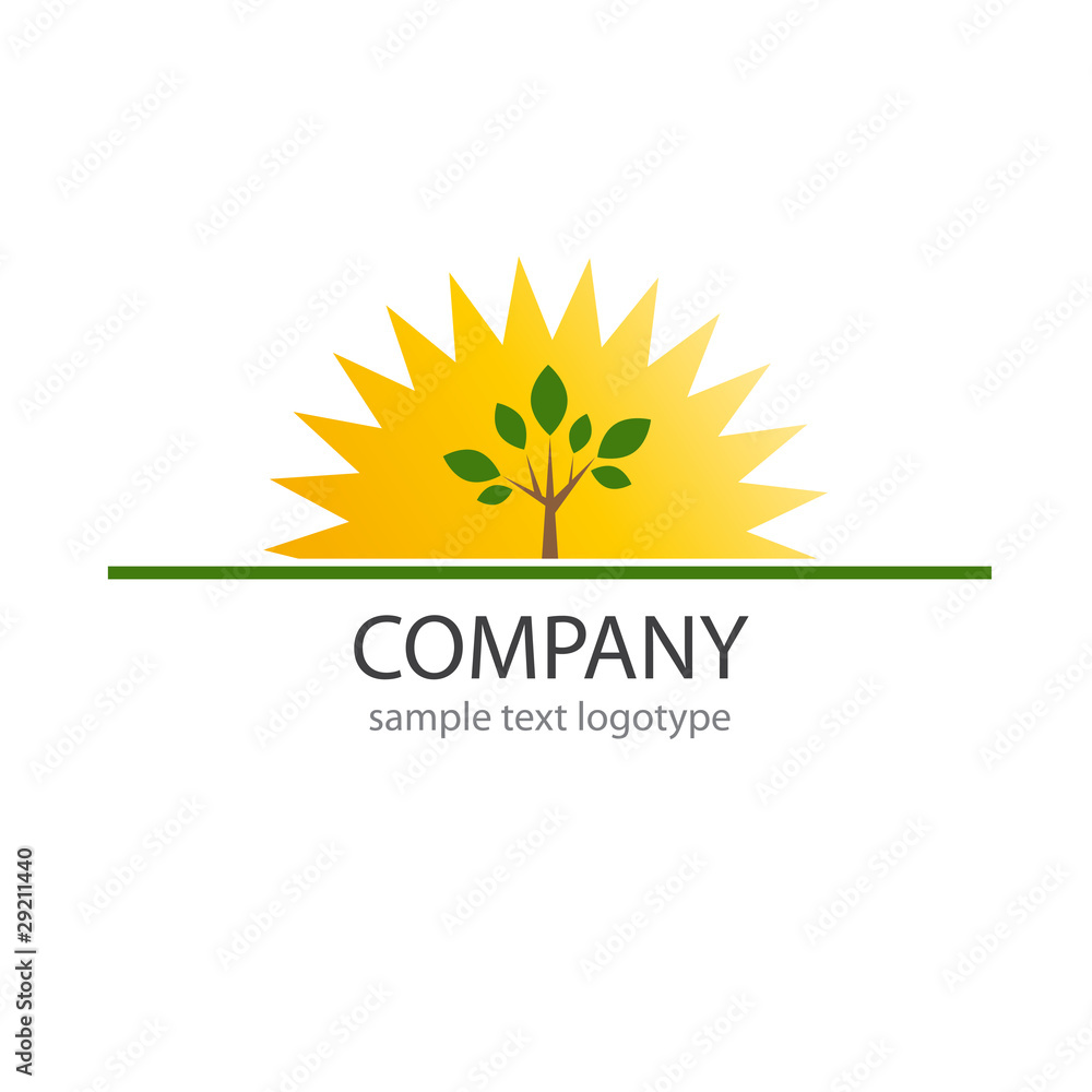 Logo sun and tree # Vector Stock Vector | Adobe Stock