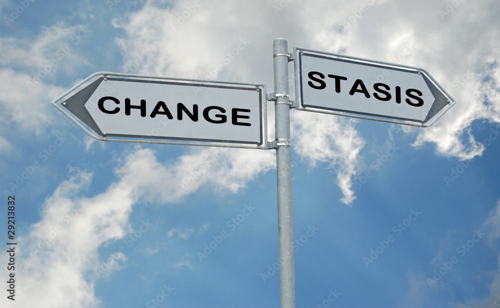 Photo & Art Print Road signs to change and stasis, Dmitry