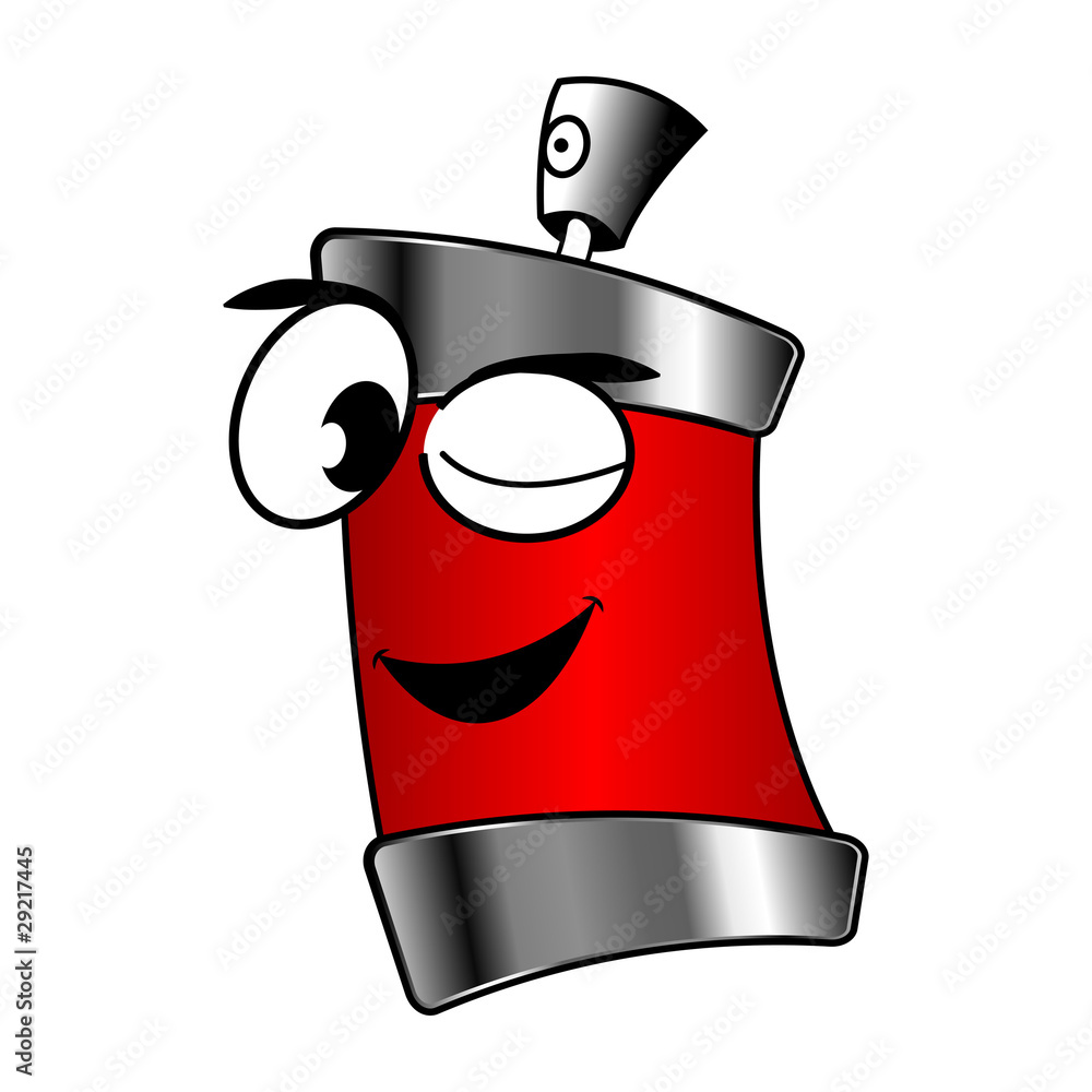 Red spray can cartoon isolated over white Stock Vector | Adobe Stock
