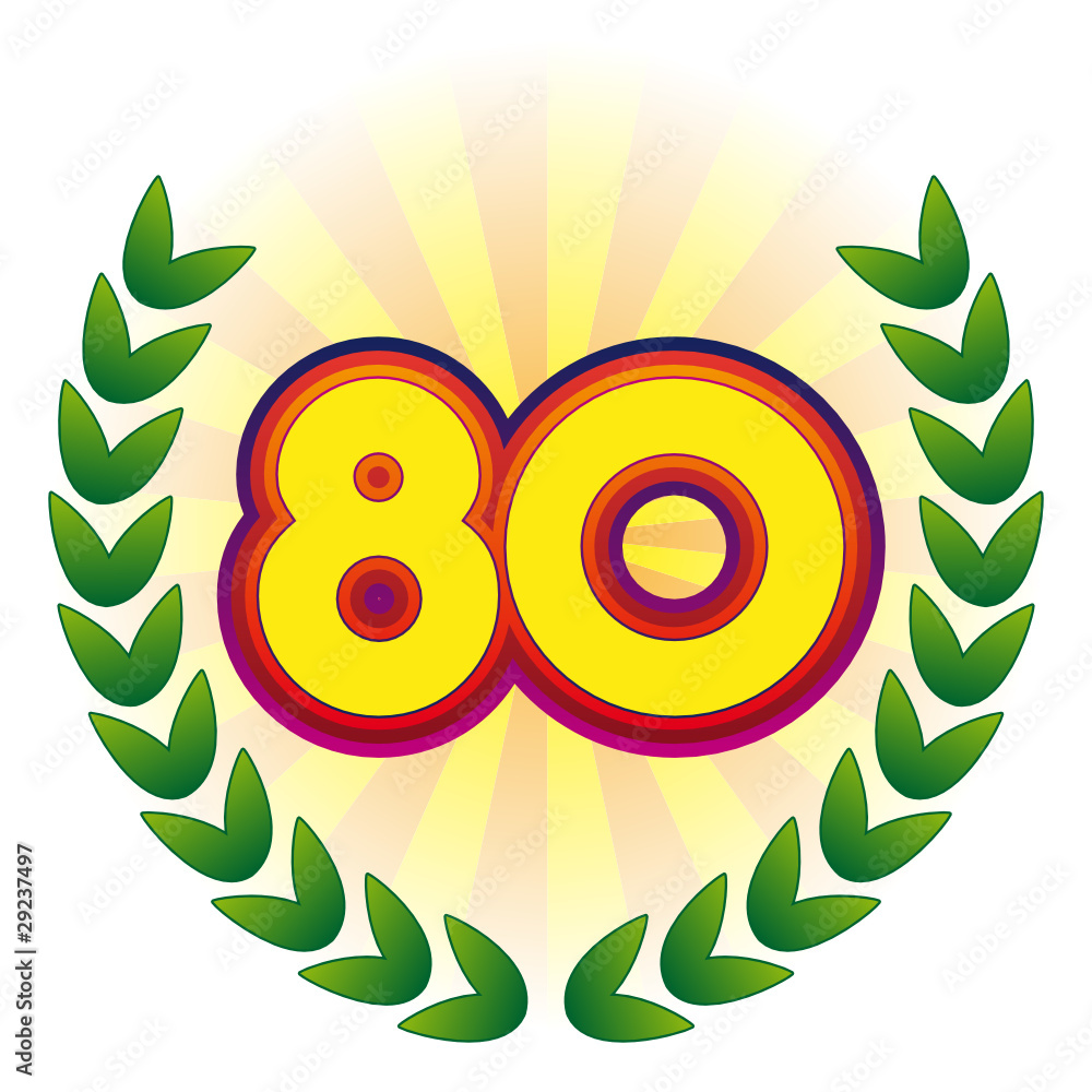 anniversaire succès réussite 80 lauriers bravo diplôme âge Stock Vector ...