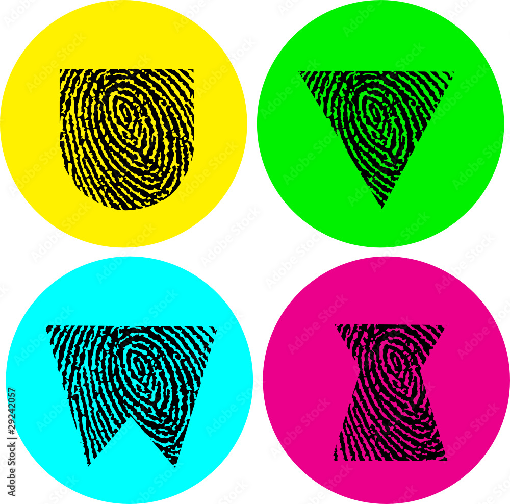 alphabet letters vector illustration - fingerprint letters Stock Vector ...