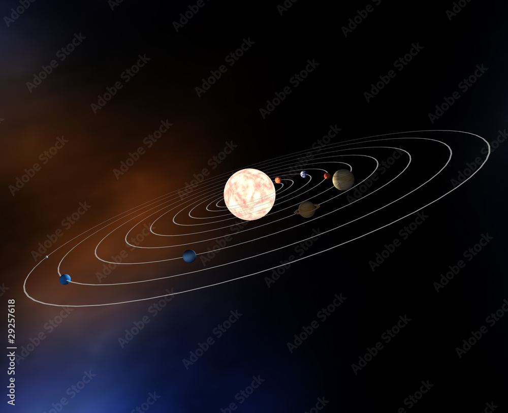 Diagram of our solar system with planets Stock Illustration | Adobe Stock