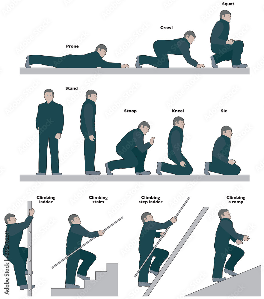 Man in different side view poses Stock Vector | Adobe Stock