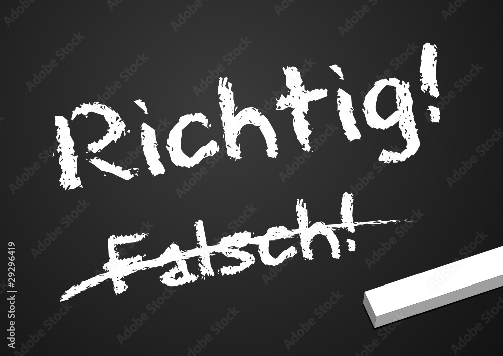 Tafel Richtig/Falsch Stock Vector | Adobe Stock