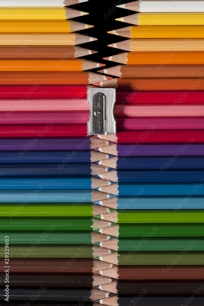 Pencils of different color for drawing and zip Stock Photo | Adobe Stock