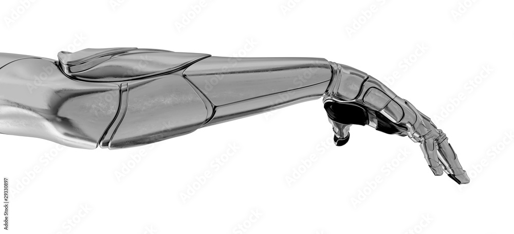 Stylish prosthetic silver human hand Stock Illustration | Adobe Stock