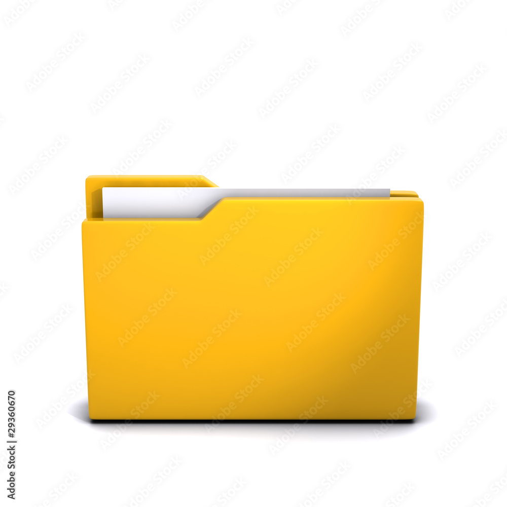 3d Folder closed, containing documents Stock Illustration | Adobe Stock